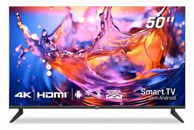 Smart TV LED 50 Polegadas HQ 4K HQS50NKHM com Conversor Digital Externo ...